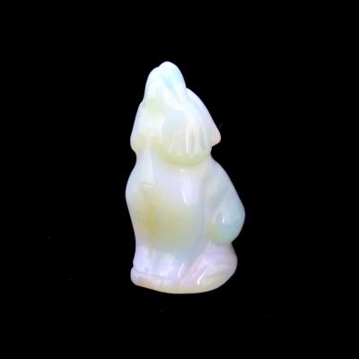 GEMSTONE WOLF CARVING IN OPALITE. SPR14486POL