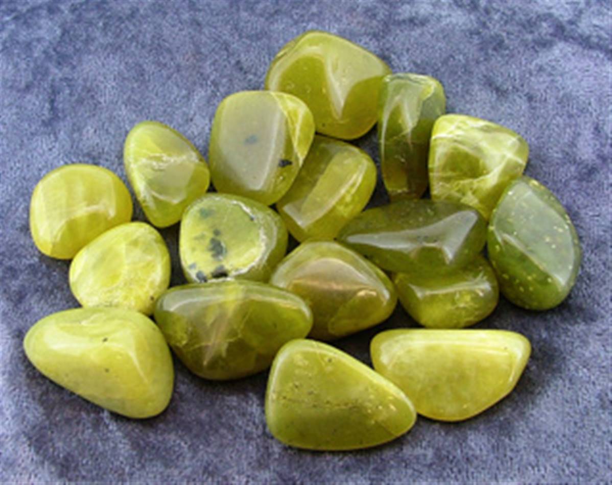 OLIVE JADE POLISHED TUMBLE STONES. SPR4885POL