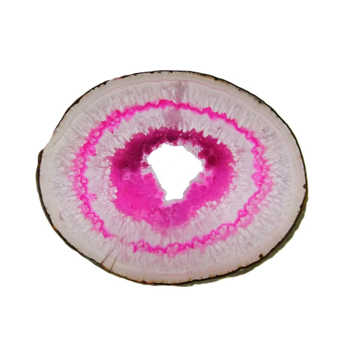 Agate Polished Geode Slice Specimen Coloured Pink. SP15684POL