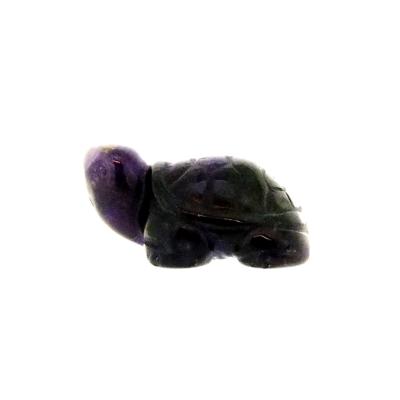 CARVING OF A TORTOISE IN AMETHYST. SPR14667POL